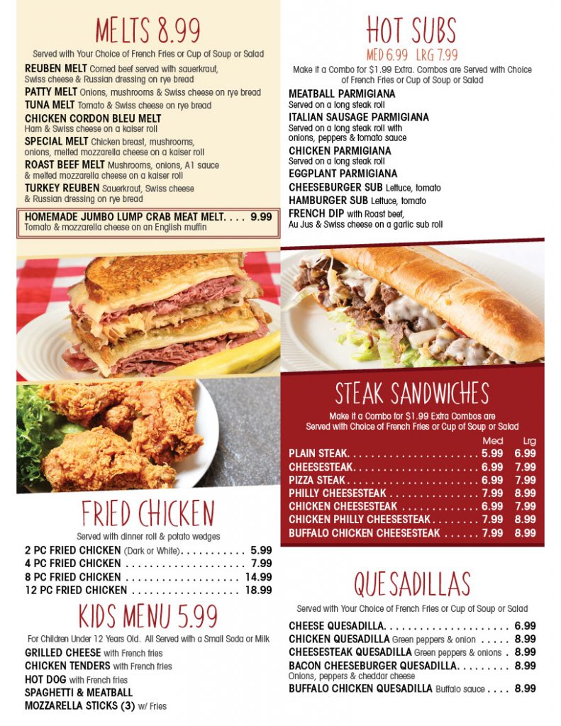 Our Menu | Roma's Diner & Pizzeria